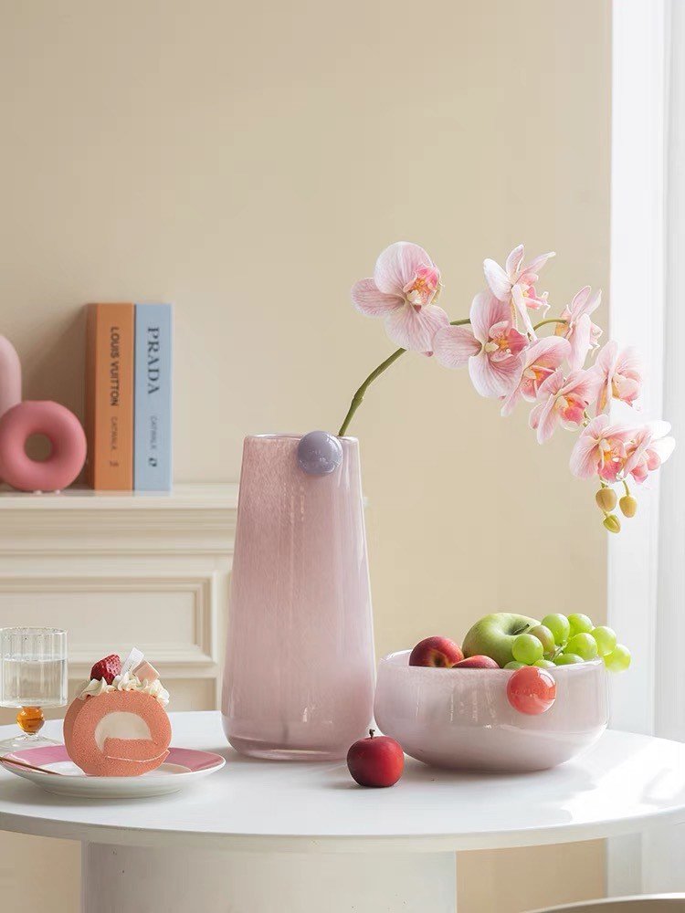 Jelly Bean Cylinder Vase - Whimsical Dopamine Centerpiece Vase for Gor ...